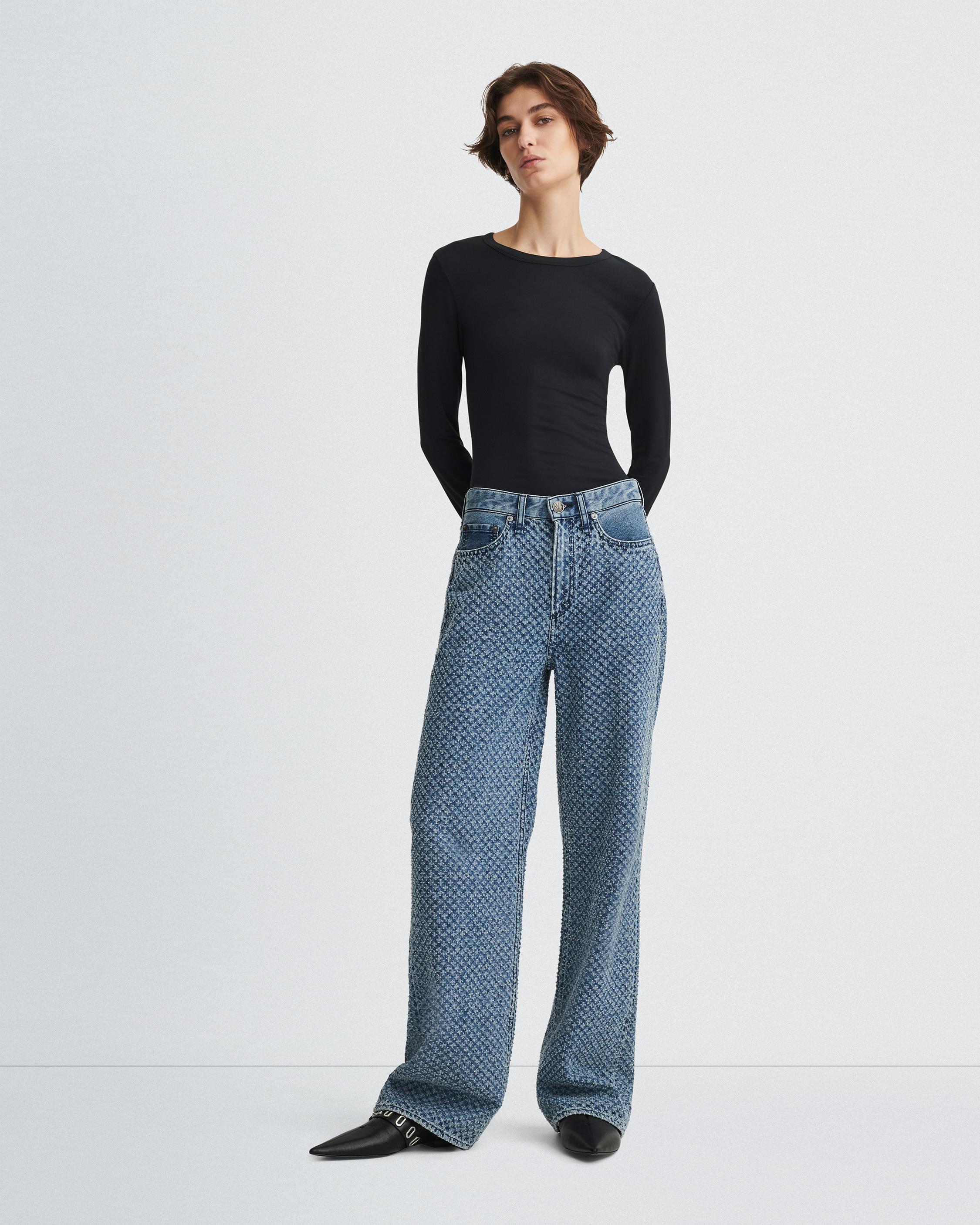 Logan Wide-Leg - Medium Indigo Tweed - Medium Indigo Tweed | Rag & bone ...